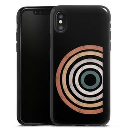 DeinDesign iPhone X Handy Silikon H&uuml;lle Case schwarz Handyh&uuml;lle Circle Rainbow Water Colour