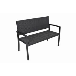 Garden Pleasure Gartenbank 'Sanremo' 2-Sitzer Aluminium schwarz 116 x 87 x 60 cm