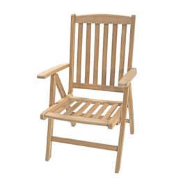 Garden Pleasure Gartensesselset 'Solo' verstellbar Teakholz braun 62 x 108 x 79 cm