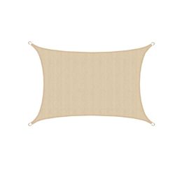 AMANKA UV Sonnensegel 3x4 HDPE Rechteckig Sonnenschutz &Uuml;berdachung Garten Balkon Beige