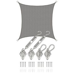 AMANKA 2x2 UV Sonnensegel Viereckig Atmungsaktiv - Sonnenschutz Segel mit Befestigung