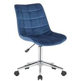 CLP B&uuml;rostuhl Medford Samt I Drehstuhl F&uuml;r Home-Office I Schreibtischstuhl H&ouml;henverstellbar Mit Drehfunktion, Metallgestell Und Rollen