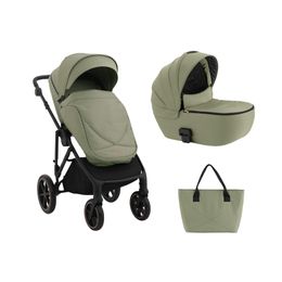 Kikkaboo Kinderwagen Thea 2 in 1 EVA-R&auml;der verstellbarer Schiebegriff Babywanne gr&uuml;n