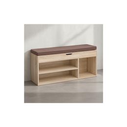 KADIMA DESIGN Garderobenbank mit Stauraum: Sitzkomfort, Funktionalit&auml;t, Braun Stoffbezug, Viel Stauraum, Melaminharzbeschichtung