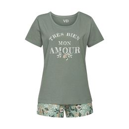 Vivance By Lascana Pyjama Damen Gr&ouml;&szlig;e L beige / mint / jade / wei&szlig; Sommerkleid