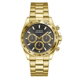 Chronograph Guess "ARTHUR", goldfarben, schwarz, Armbanduhren, Herren, Chronograph, Quarzuhr, Armbanduhr, Herrenuhr, Edelstahlarmband, analog