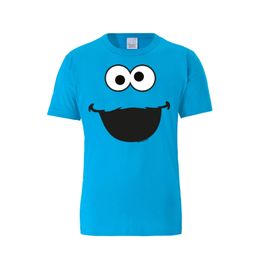 T-Shirt logoshirt "Kr&uuml;melmonster - Sesamstrasse", Damen, Gr. XL, blau, 100% Baumwolle, bedruckt, normal, Rundhals, Shirts T-Shirt, mit Retro-Print