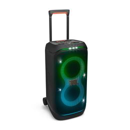 JBL Party-Lautsprecher "PartyBox Stage 320", schwarz, B:39cm H:43cm T:73cm, Lautsprecher, 18h Akkulaufzeit, dynamische Lichtshow, Teleskopgriff, Auracast, Topseller