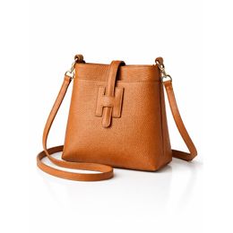 Umh&auml;ngetasche "Holunder", Damen, Gr. B/H/T: 20cm x 18cm x 5cm onesize, braun, Leder, Collezione Alessandro, Taschen Umh&auml;ngetasche, aus Rindsleder, Made in Italy