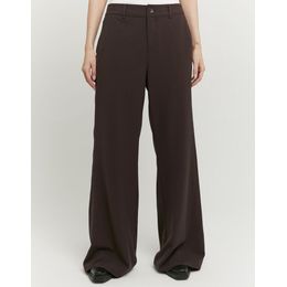 5-Pocket-Hose Tally Weijl "SPAPETOLLA", Damen, Gr. 40, N-Gr, bracken braun, Web, Obermaterial: 65% Polyester, 31% Viskose, 4% Elasthan, unifarben, weit lang, Hosen 5-Pocket-Hose, bequem mit Viskose-Anteil, weitem Beinverlauf und mittlerer Leibh&ouml;he