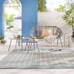 Teppich FLAIR RUGS "Coast, In & Outdoor Teppich", bunt, B:200cm H:3mm L:290cm, Kunstfaser, Teppiche, Teppich, Outdoor Teppich mit maritimen Design in Pastellfarben
