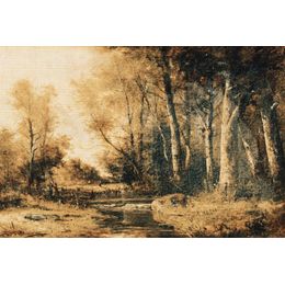 Fototapete ARCHITECTS PAPER "Atelier 47 Forest Painting 1", braun (hellbraun, creme, dunkelbraun), B:4m L:2,7m, Vlies, Tapeten, Vlies, Wand, Schr&auml;ge, Decke