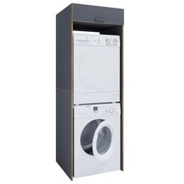 Waschmaschinenumbauschrank Vcm "&Uuml;berbauschrank Waschmaschine &Uuml;berbau Rislo XXL", schwarz (anthrazit), B:67cm T:68cm, Obermaterial: 100% Holz Wood., Schr&auml;nke