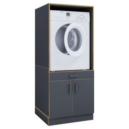 Waschmaschinenumbauschrank Vcm "&Uuml;berbauschrank Waschmaschine &Uuml;berbau Rislo CL XL", schwarz (anthrazit), B:67cm T:48cm, Obermaterial: 100% Holz Wood., Schr&auml;nke