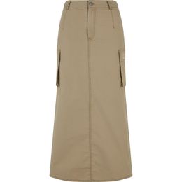Sommerrock Karl Kani "Karl Kani Karl Kani Signature Long Cargo Skirt", Damen, Gr. S, schwarzsand, 98% Baumwolle, 2% Elasthan, unifarben, normal, R&ouml;cke