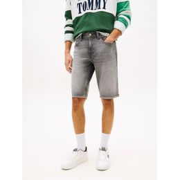 Shorts Tommy Jeans "RONNIE", Herren, Gr. 32, N-Gr, denim grau, Web, Obermaterial: 99% Baumwolle, 1% Elasthan, unifarben, regular fit kurz, Hosen Shorts, Regular fit mit Taschen