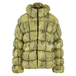 Winterjacke Karl Kani "Karl Kani Karl Kani Sport Patch Square Quilted Puffer Jacket", Herren, Gr. L, lime gr&uuml;n, 100% Polyester, mehrfarbig, normal, amerikanischer Ausschnitt, Jacken Winterjacke