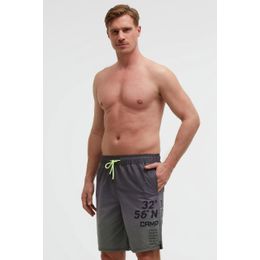 Badeshorts CAMP DAVID, Gr. L, Normalgr&ouml;&szlig;en, schwarz, gr&uuml;n olive, Elasthan, Polyamid, Polyester, bedruckt, Badehosen Badeshorts, mit Einschubtaschen
