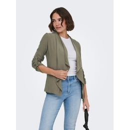 Blusenjacke Only "ONLLALIA 3/4 OPEN JACKET PNT", Damen, Gr. XS, tarmac, Web, Obermaterial: 94% Viskose, 6% Polyester, unifarben, normal, Jacken Blusenjacke, Viskosemischung