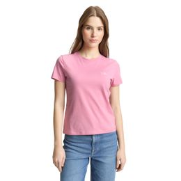 T-Shirt Tom Tailor Denim, Damen, Gr. M, soft blush rose, Jersey, Obermaterial: 100% Baumwolle, bedruckt, regular fit normal, Rundhals, Shirts T-Shirt, mit Print