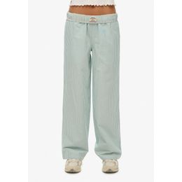 Cargohose Superdry "COTTON STRIPE ELASTIC TROUSER", Damen, Gr. XS, N-Gr, peppermint chalk stripe, Jersey, Obermaterial: 100% Baumwolle, gestreift, relaxed fit normal, Hosen Cargohose