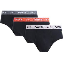 Slip NIKE UNDERWEAR "BRIEF 3PK", Damen, Gr. L, 3 Stk., blck, whit, brt crmsn, cl gry, cnftt wb, Jersey, Obermaterial: 95% Baumwolle, 5% Elasthan, unifarben, k&ouml;rpernah, Unterhosen Slip, mit Logo-Elastikbund