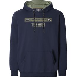 Kapuzensweatshirt Jan Vanderstorm "Sweatshirt SANNO", Herren, Gr. L, blau (dunkelblau), Obermaterial: 100% Baumwolle CO., Sweatshirts