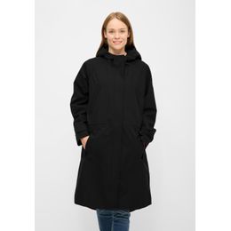 Regenmantel Derbe "Deutby", Damen, Gr. 46, jet schwarz, jet schwarz, Obermaterial: 100% Polyester, M&auml;ntel, Parka, wasserdicht, mit Kapuze, funktional