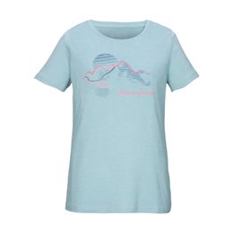 T-Shirt Killtec "KOS 18 WMN TSHRT", Damen, Gr. 36, ocean, Obermaterial: 92% Polyester, 8% Elasthan, Rundhals, Shirts T-Shirt, Leichtes, schnelltrocknendes Damen T-Shirt mit Stretch und Print