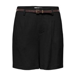 Chinoshorts Only "ONLSIESTA HW BELT LIN BL SHORTS PNT NOOS", Damen, Gr. M, N-Gr, schwarz, Web, Obermaterial: 80% Viskose, 20% Leinen, unifarben, regular fit kniefrei, Hosen Chinoshorts, mit Leinen