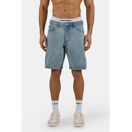 Jeansshorts Pegador "Bostic Jeans Shorts", Herren, Gr. 31, N-Gr, blau (washed light blau), Denim/Jeans, Obermaterial: 100% Baumwolle, Abriebeffekte, regular fit ca. Mitte Oberschenkel, Jeans Jeansshorts, Baumwolle, regular fit