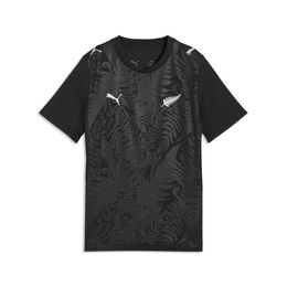 Trainingsshirt Puma "Neuseeland Heimtrikot Jugendliche", Kinder, Gr. 128, schwarz silber metallic, Obermaterial: 100% Polyester. Rippe: 100% Polyester. Einsatz: 100% Polyester, bedruckt, regular fit, Rundhals, Shirts