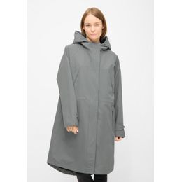 Regenmantel Derbe "Deutby", Damen, Gr. 38, neutral gray_jet schwarz, Obermaterial: 100% Polyester, M&auml;ntel, Parka, wasserdicht, mit Kapuze, funktional
