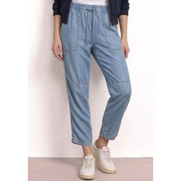 Stoffhose Street One, Damen, Gr. 34, L&auml;nge 28, light blau soft wash, Stoff, 100% Lyocell, unifarben, normal kn&ouml;chelfrei, Hosen Stoffhose, aus Lyocell