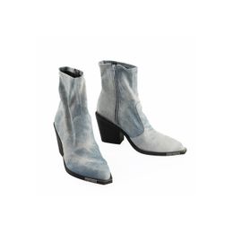 Stiefel Buffalo "Buffalo West Boot Lo Vegan Denim", Damen, Gr. 39, blau, unifarben, Schuhe Stiefel