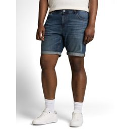Jeansshorts Tom Tailor PLUS, Herren, Gr. 46, N-Gr, mid stone wash denim, Denim/Jeans, Obermaterial: 98% Baumwolle, 2% Elasthan, unifarben, relaxed fit kurz, Jeans Jeansshorts, im 5-Pocket-Sytel - Gro&szlig;e Gr&ouml;&szlig;en