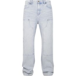 Bequeme Jeans Karl Kani "Karl Kani Herren Karl Kani OG Denim Carpenter Pants", Damen, Gr. 30, Normalgr&ouml;&szlig;en, bleached blau, 85% Baumwolle, 15% Polyester, normal, Jeans
