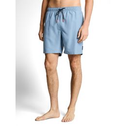 Badeshorts Tom Tailor, Gr. L, N-Gr, mountain spring blau, Web, Polyester, Badehosen Badeshorts, unifarben, mit Gummizug und Kordel