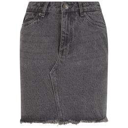 Sommerrock Urban Classics "Urban Classics Ladies Heavy Mini Denim Skirt", Damen, Gr. 27, new grau washed, 100% Baumwolle, unifarben, slim fit, R&ouml;cke