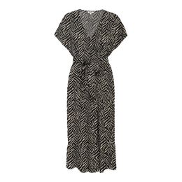 Sommerkleid Only "ONLZILLA ADELE SS LONG DRESS NOOS WVN", Damen, Gr. M, N-Gr, schwarz aop:katty animal, Web, Obermaterial: 100% Viskose, bedruckt, regular fit wadenlang, V-Ausschnitt, Kleider Sommerkleid, Viskose, regular fit, V-Ausschnitt