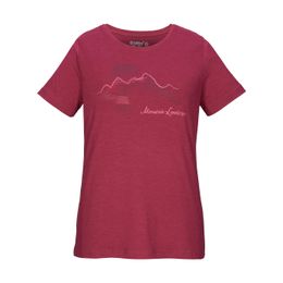 T-Shirt Killtec "KOS 18 WMN TSHRT", Damen, Gr. 42, weinrot, Obermaterial: 92% Polyester, 8% Elasthan, Rundhals, Shirts T-Shirt, Leichtes, schnelltrocknendes Damen T-Shirt mit Stretch und Print