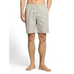 Badehose Tom Tailor, Herren, Gr. L, N-Gr, beige (gr&uuml;n beige), Web, Obermaterial: 100% Polyester. Futter: 100% Polyester, gestreift, Badehosen Badehose, im Streifen-Design und mit Eingrifftaschen