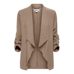 Blusenjacke Only "ONLLALIA 3/4 OPEN JACKET PNT", Damen, Gr. M, silber mink, Web, Obermaterial: 94% Viskose, 6% Polyester, unifarben, normal, Jacken Blusenjacke, Viskosemischung