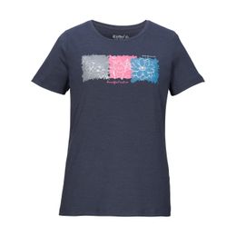 T-Shirt Killtec "KOS 18 WMN TSHRT", Damen, Gr. 36, nachtblau, Obermaterial: 92% Polyester, 8% Elasthan, Rundhals, Shirts T-Shirt, Leichtes, schnelltrocknendes Damen T-Shirt mit Stretch und Print
