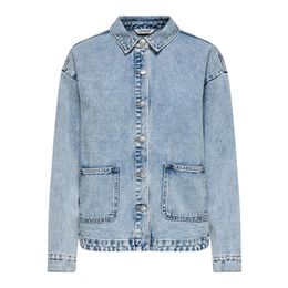 Jeansjacke Only "ONLLARA LS DNM SHACKET GUA NOOS", Damen, Gr. S, light blau denim, Denim/Jeans, Obermaterial: 80% Baumwolle, 20% Polyester, unifarben, normal, Jacken Jeansjacke, Baumwollmischung
