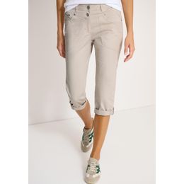 3/4-Hose Cecil, Damen, Gr. 29, L&auml;nge 22, grain beige, Web, 98% Baumwolle, 2% Elasthan, unifarben, comfort fit 3/4-L&auml;nge, Hosen, aus Baumwolle mit Stretchanteil