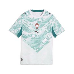 Trainingsshirt Puma "Portugal Ausw&auml;rtstrikot Jugendliche", Jungen, Gr. 116, wei&szlig; gr&uuml;n lagoon, Obermaterial: 100% Polyester. Rippe: 100% Polyester. Einsatz: 100% Polyester, clean, regular fit, Rundhals, Shirts