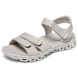 Sandale Skechers "GLIDE-STEP SANDAL-COUNT ON ME", Damen, Gr. 35, steinfarben, Lederimitat, Synthetik, Schuhe Sandale, Sommerschuh, Freizeitschuh, Trekkingschuh mit Glide-Step