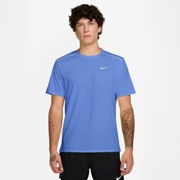 Laufshirt Nike "M NK DF UV MILER SS", Herren, Gr. M, royal pulse,, Obermaterial: 100% Polyester, normal, Rundhals, Shirts Laufshirt, sportlicher Schnitt, mit kurzen &Auml;rmeln, mit reflektierenden Details