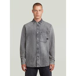 G-Star Raw Langarmshirt G-STAR "Regular 1-Pocket Shirt", Damen, Gr. L, sun faded oyster shell, Obermaterial: 60% Baumwolle, 40% Baumwolle, Shirts Langarmshirt